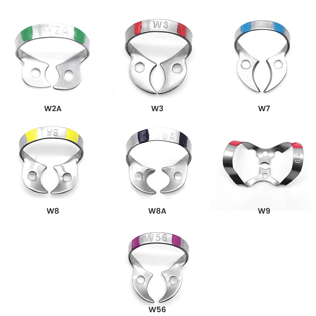 Eva Color Coded Dental Dam Clamps Wingless - Fiesta Type